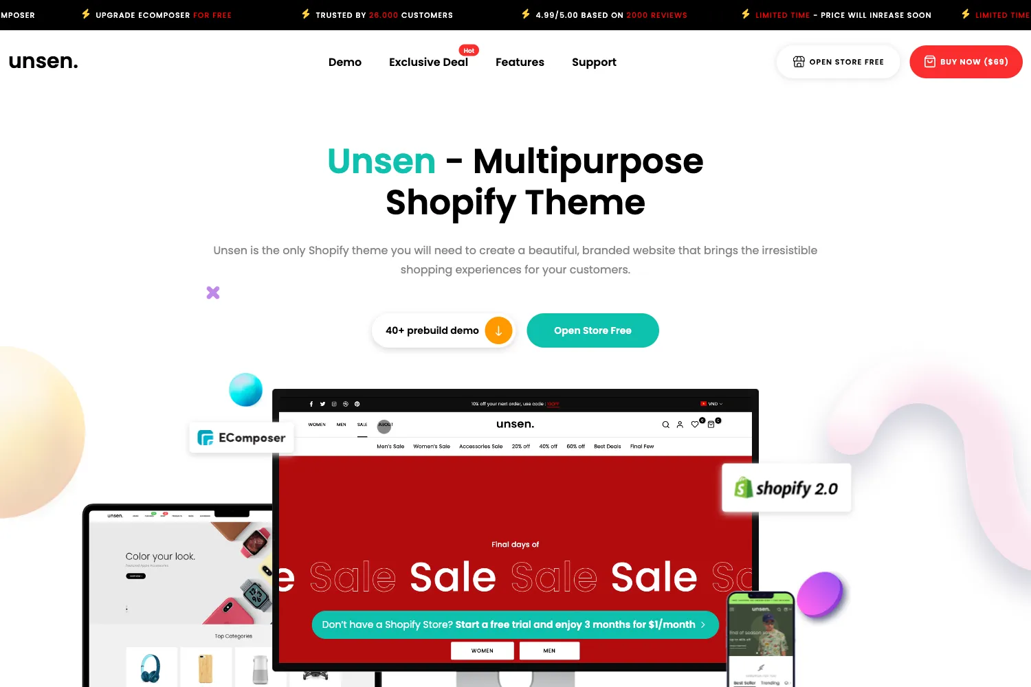 Unsen - Multipurpose Shopify Theme OS2.0